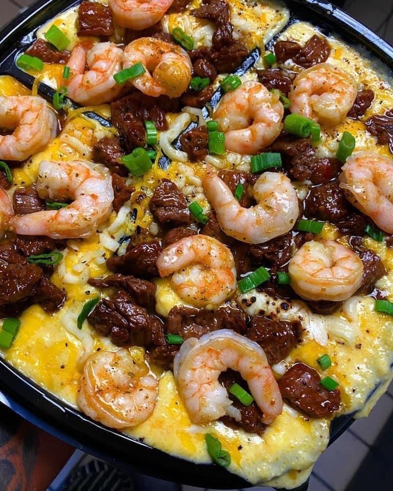 Bourbon Steak Shrimp N Orange Grits | Lob-House Seafood and Steak ...
